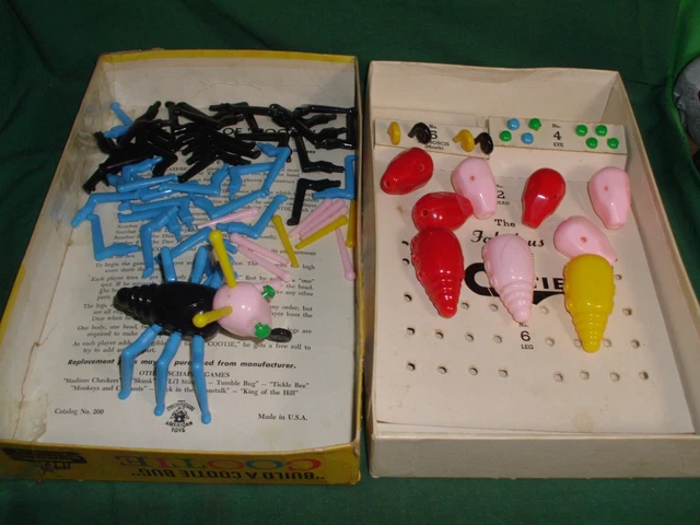 VINTAGE 1949 GAME of Cootie Build a Bug Schaper #200, extra's, - with 4 ...