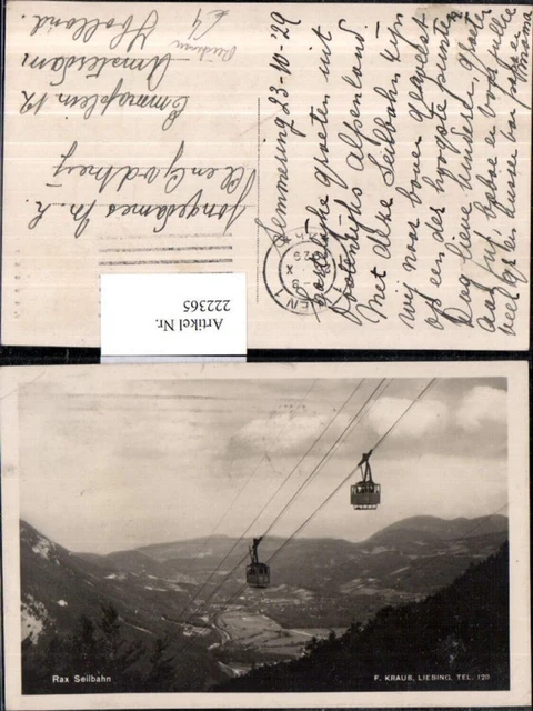 222365,RAX B. REICHENAU Seilbahn Seilschwebebahn Gondel EUR 4,00 - PicClick DE