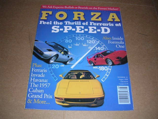 FERRARI BROCHURE REVUE magazine US FORZA n°12 Août 1998 - rare ...
