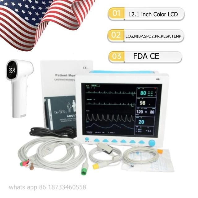 ICU CCU VITAL Signs Patient Monitor 6 Parameter ECG NIBP SPO2 PR RESP ...