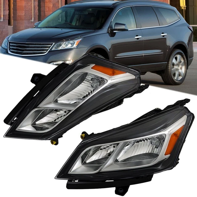 DRIVER+PASSENGER SIDE HEADLIGHTS For 2013-2017 Chevy Traverse Halogen ...