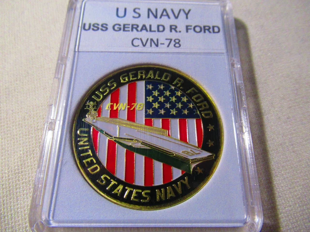 US NAVY - USS GERALD R. FORD CVN-78 Challenge Coin £14.26 - PicClick UK