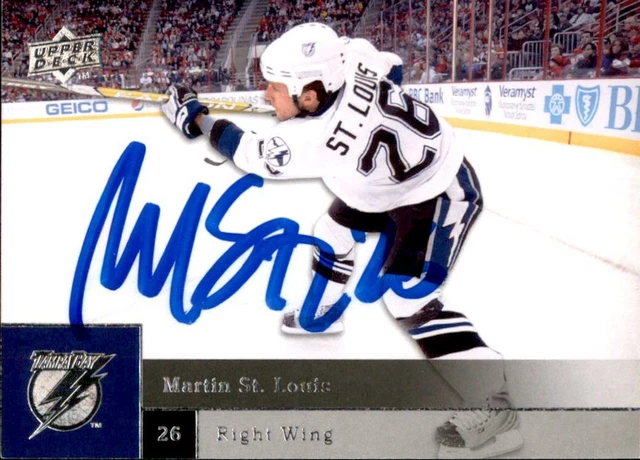 MARTIN ST. LOUIS Signed Autographed 09/10 Upper Deck card Tampa Bay ...