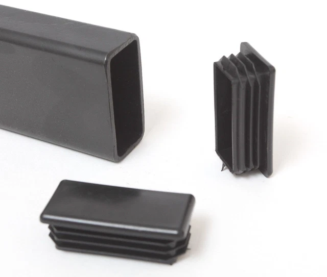 BLACK PLASTIC END CAPS 60 x 30 mm Inserts Box Section Rectangular ...