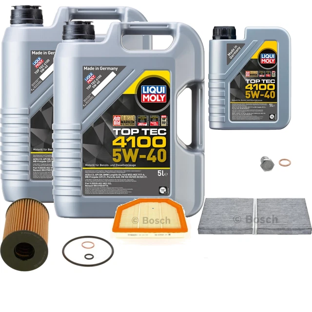 BOSCH INSPECTION SET 11L Huile Liqui Moly Top Tec 4100 5W-40 pour BMW 6er EUR 217,43 - PicClick FR