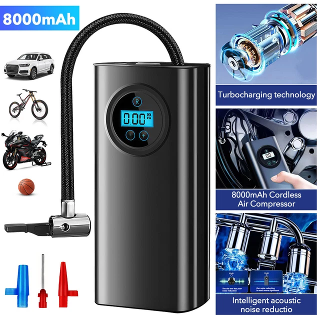 CAR BIKE TIRE Air Inflator Portable Tyre Electric Pump Cordless ...