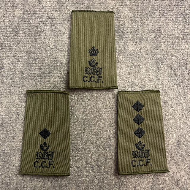 BRITISH ARMY SURPLUS Royal Green Jackets CCF Olive Green Rank Slide Maj ...