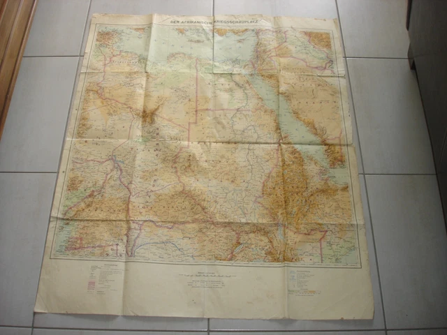 DOCUMENT WW2 - Carte allemande 1940 théâtre d'opération de guerre en Afrique EUR 55,00 - PicClick FR
