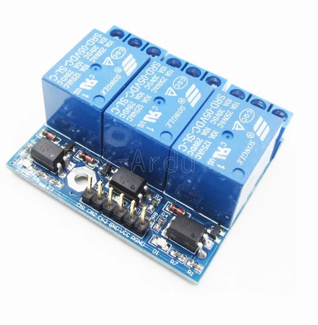 3-CHANNEL RELAY MODULE With Optocoupler Isolation Compatible 3.3V 5V ...