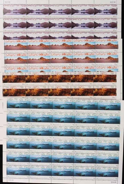 AUSTRALIA 1996 WORLD Heritage Sites set FULL SHEETS. MNH **. FV alone ...