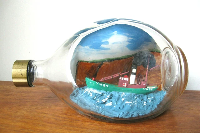 STEAM DRIFTER LYDIA Eva YH89 Ship 1930 Haig Bottle Nautical Ship Model ...