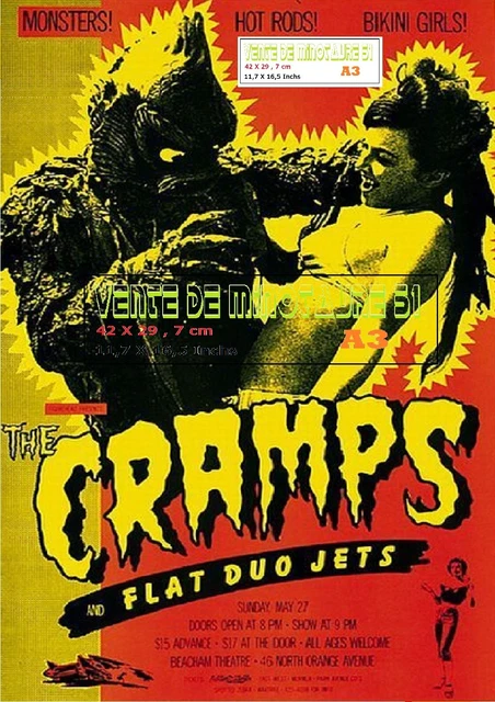 ROCK - THE Cramps- Monsters A3 plastifié EUR 7,00 - PicClick FR