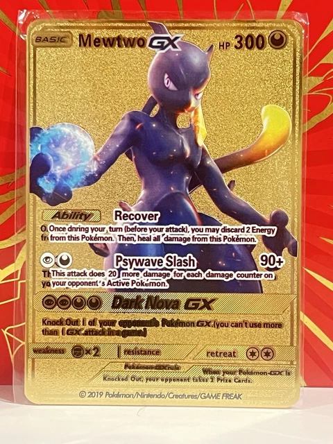 MEWTWO GX GOLD Metal Pokémon Card Collectible/Art/Display/Gift £9.19 ...