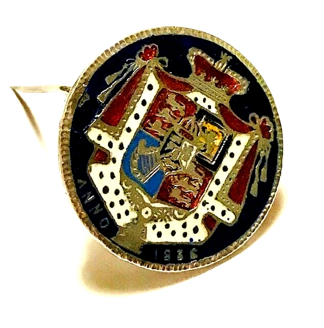 ANTIQUE WILLIAM IV Half Crown 1836 Sterling Silver Enamelled Coin ...