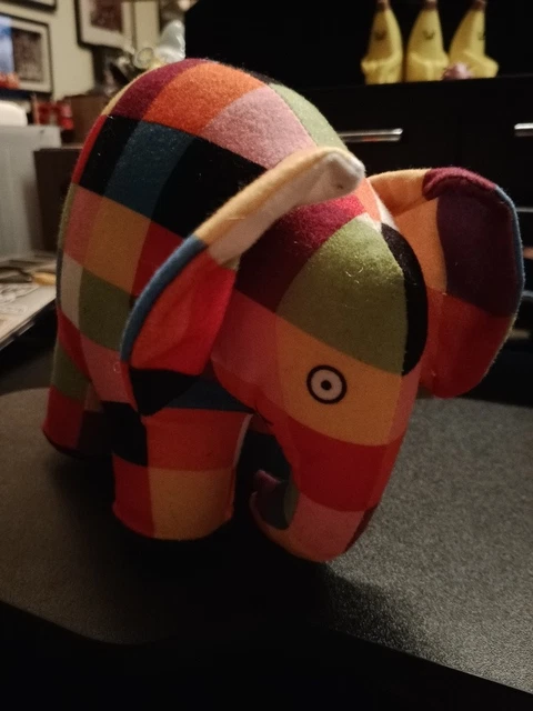 ELMER THE PATCHWORK Elephant 6” Soft Toy Multicoloured Plush Rainbow ...