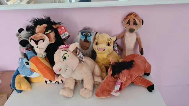 THE DISNEY STORE Lion King Plush Scar Simba Nala Rafiki Simone Pumba ...