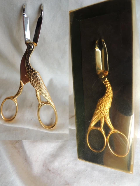ANCIEN CISEAUX PINCE A Sucre Pelican Metal Dore Neuf En Boite EUR 16,00 ...