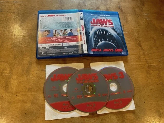 JAWS 3-MOVIE COLLECTION Blu ray*Part 2-4*Widescreen*Classic Shark ...