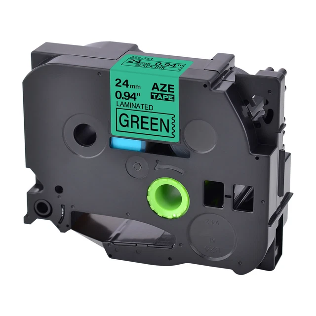 COMPATIBLE BROTHER P-TOUCH TZ-751 Tze-751 Label Tape Black on Green ...