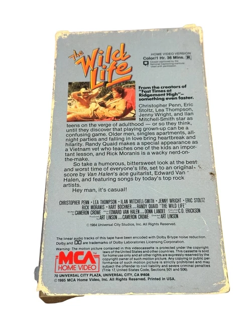 THE WILD LIFE VHS 1984 Comedy Original Release MCA Home Video £22.99 ...