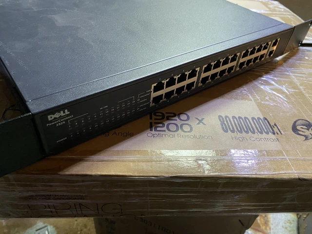 DELL POWERCONNECT 2324 TJ657 24-Port 10/100 +2 Gigabit Unmanaged Switch ...