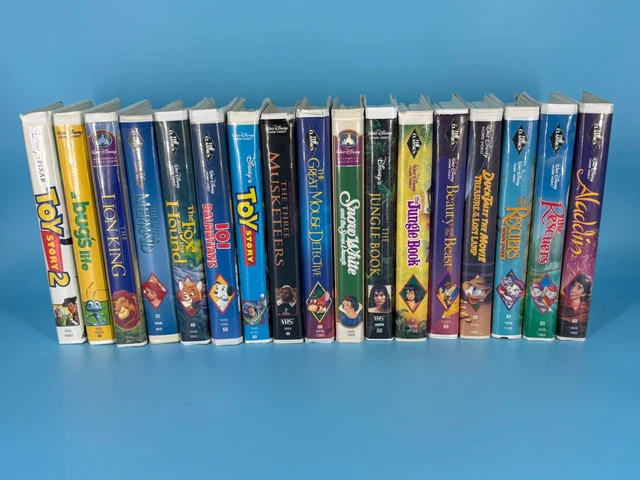 DISNEY VHS MOVIES Collection (17)-Aladdin Rescuers Beast Jungle Book ...