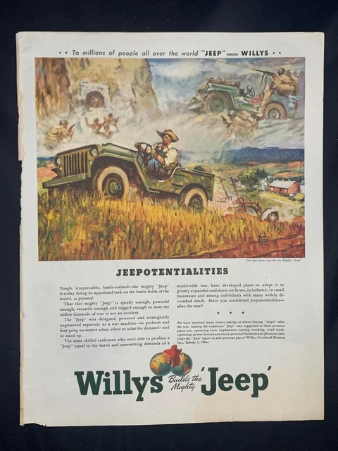 MAGAZINE AD* - 1945 - Willys "JEEP" - World War 2 - Farming EUR 8,50 - PicClick FR