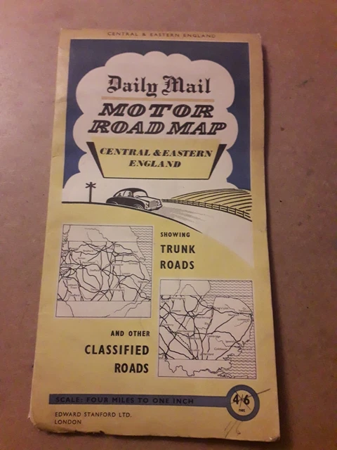 VINTAGE DAILY MAIL Motor Road Map, London And S E England £6.00 ...