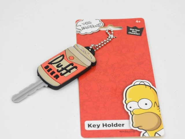 HOMER SIMPSON RUBBER Keychain Simpsons Key Cover Funny Dad Gift Beer ...