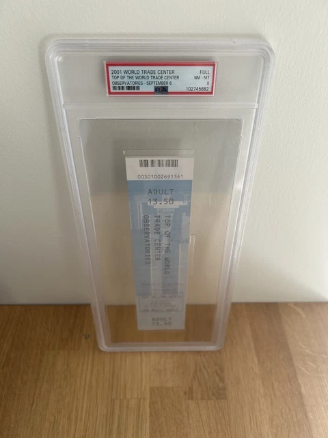 TWIN TOWERS WORLD Trade Center Observation Deck Ticket Sept 6 2001. PSA ...