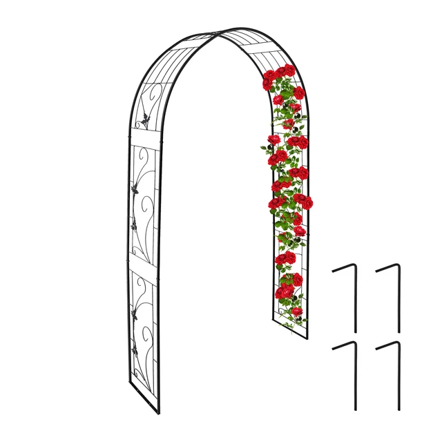 ROSE ARCH ARBOR corridor rose ladder rank aid arch metal garden round ...