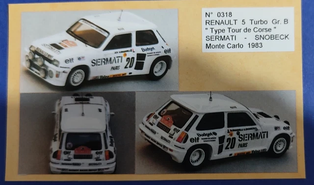 .KIT RENAULT 5 Turbo Gr.B #20 Rallye Monte Carlo 1983 - Mini Racing kit ...