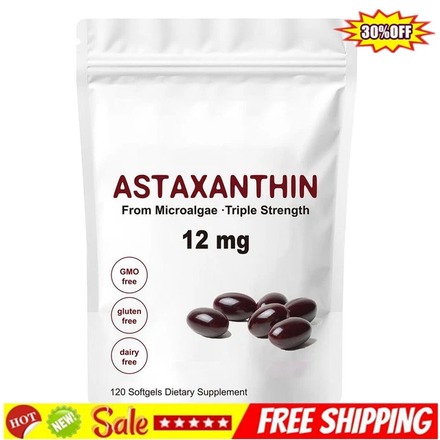 ASTAXANTHIN 12MG - Antioxidantl, Supports Skin, Eye, Joint Heart Health ...