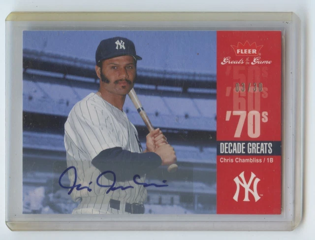 2006 DECADE GREATS Chris Chambliss Auto #/30 Yankees de New York #DEC ...