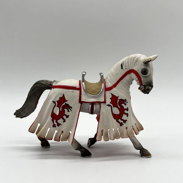 SCHLEICH ARMOR HORSE Red Dragon Barding World of Knights Medieval 2005 ...