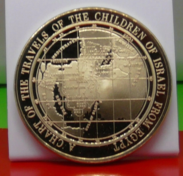 BRONZE MEDAL MEDALLION Bible Story Joshua Map Chart Travel Children ...