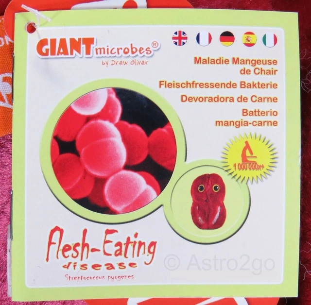 GIANT MICROBE-GIGANTIC FLESH-EATING DISEASE-Stuffed Plush Strep ...
