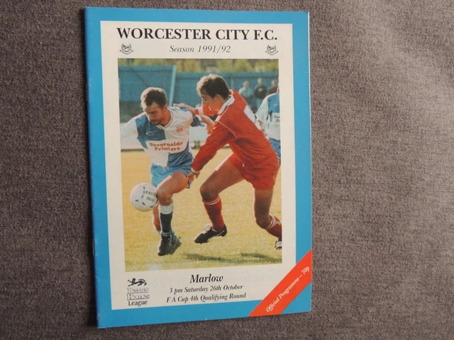 WORCESTER CITY V Marlow 26th October 1991 Match Programme EUR 4,87 ...