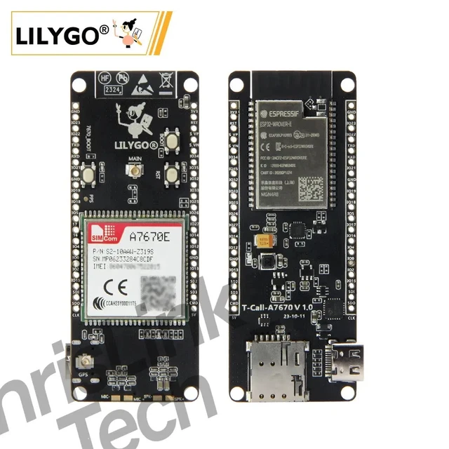 LILYGO® T-CALL A7670 ESP32 Dev Board - 4G/2G LTE GSM, WiFi BT, ESP32 ...