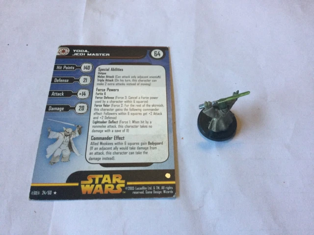 YODA JEDI MASTER Star Wars Miniature with Stat Card $34.00 - PicClick AU