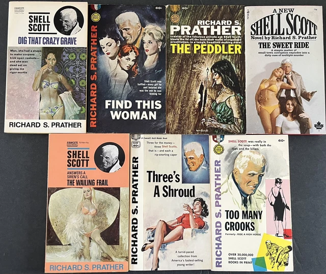 RICHARD S. PRATHER’S Shell Scott Lot Of 7 Vintage Pulp Sleaze Detective ...