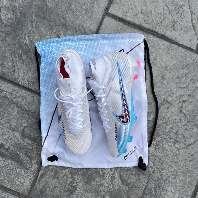 NIKE ZOOM MERCURIAL Superfly 9 Elite FG White Pink Blue 'Blast Pack ...