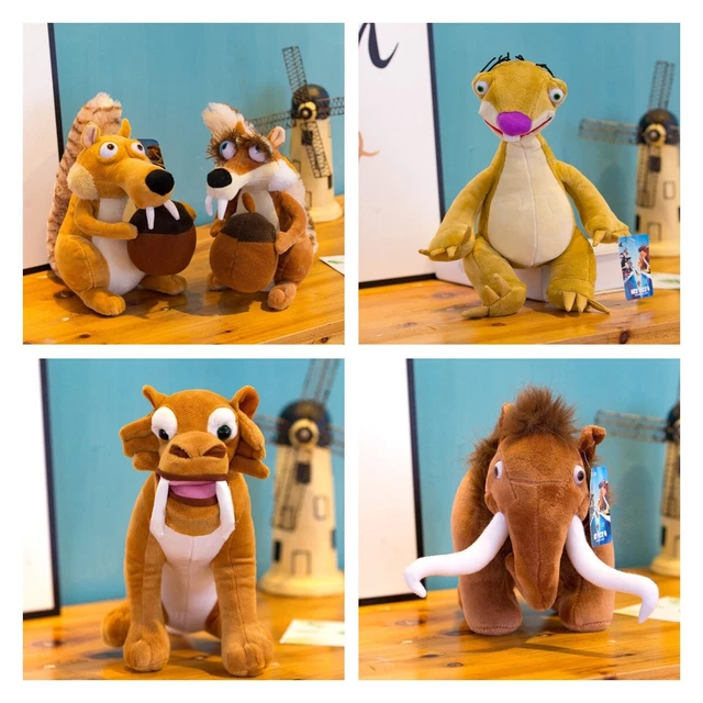 PLUSH MAMMOTH AND Friends Squirrel, Sloth, And Saber-toothed Tiger 27cm Height £8.27 - PicClick UK