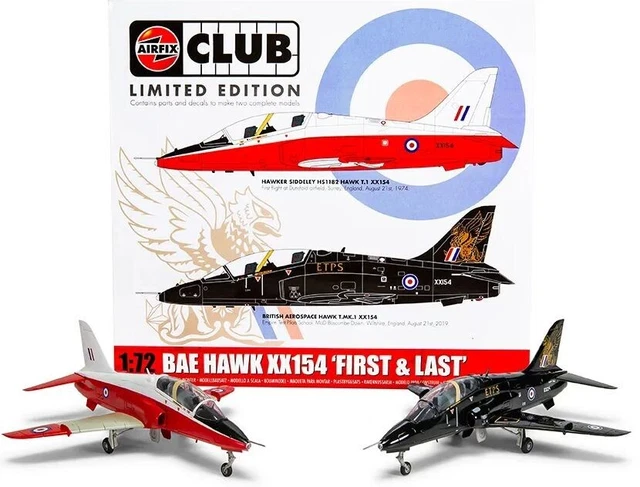 AIRFIX BAE HAWK First & Last (2 kits) Ltd Edition Airfix Club Model Kit ...