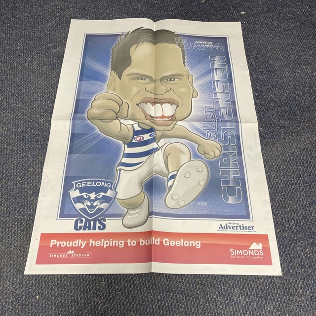 ORIGINAL AFL VFL Newspaper Poster Geelong Go Cats Footy 2000s Herald ...