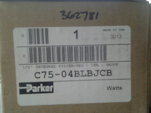 PARKER WATTS C75-04BLBJCB integrierter Filter/Regler/Schmiergerät/Stärke: 1/2" EUR 152,51 ...