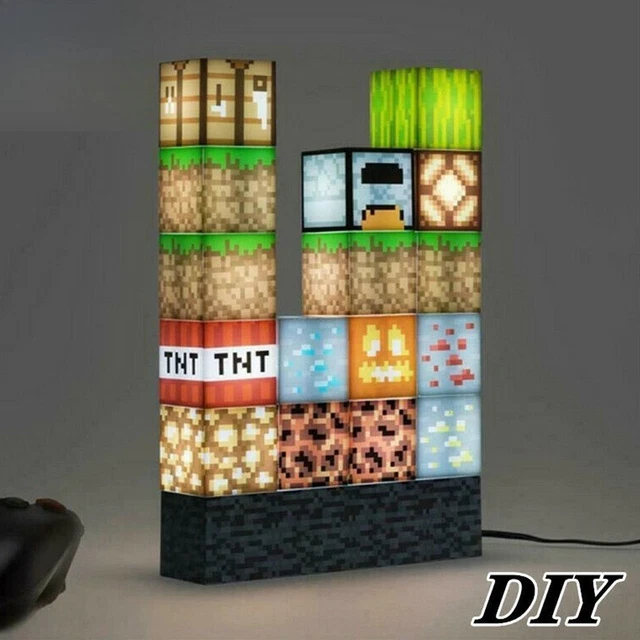 MINECRAFT BUILDING BLOCK Light -Desk Lamp Bedroom Ningt Kids Sleeping ...