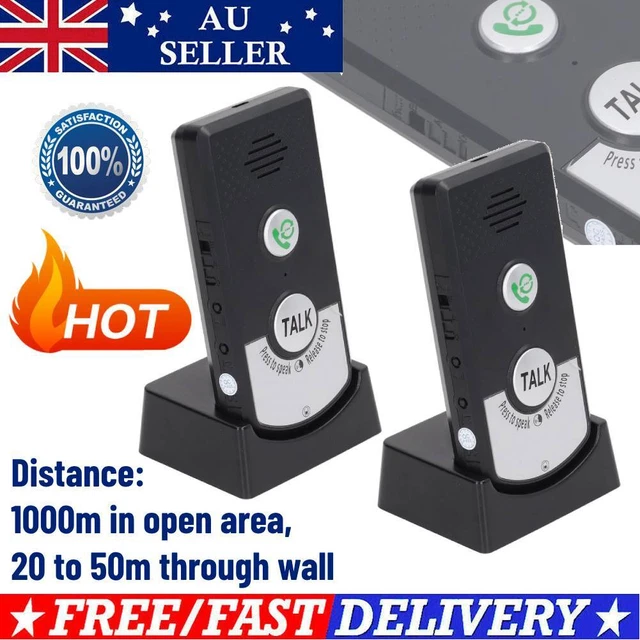 2 WAY VOICE Intercom Wireless Voice Intercom Doorbell System Unit for ...