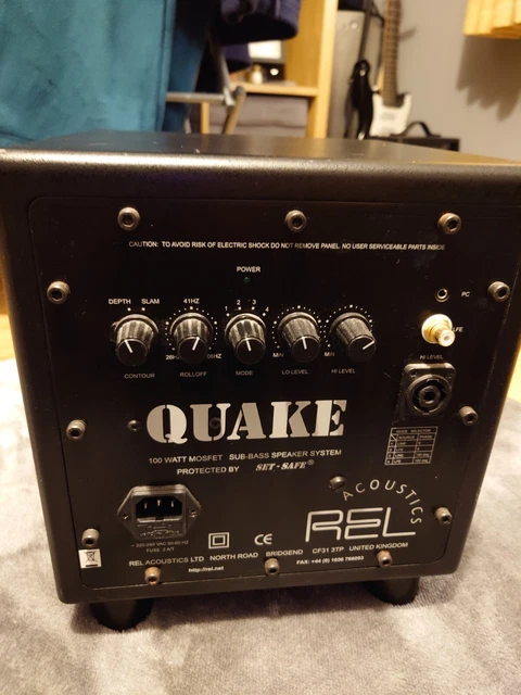REL ACOUSTICS QUAKE Subwoofer Black Sub Bass Speaker System 100 Mofset ...
