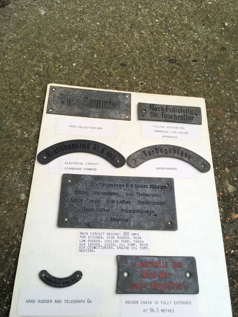 WW1 / WW2 German Navy Kriegsmarine U boat submarine signs data plates £ ...